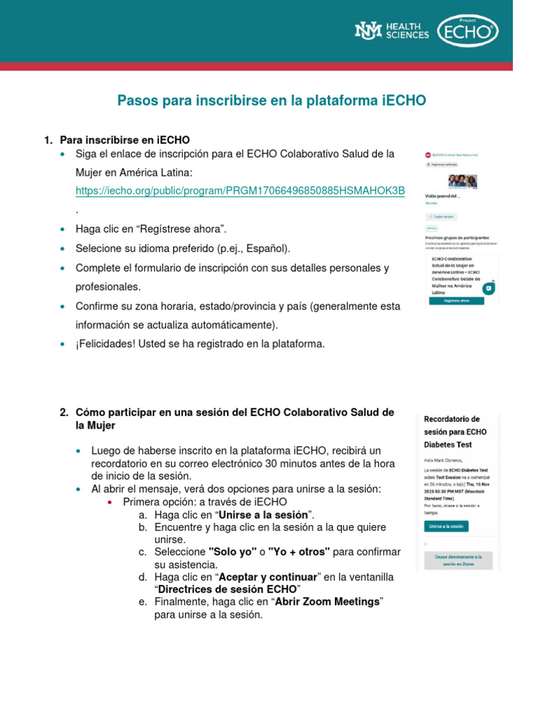 Pasos para Inscribirse en El Nuevo iECHO - SPA | PDF | Ciencias sociales