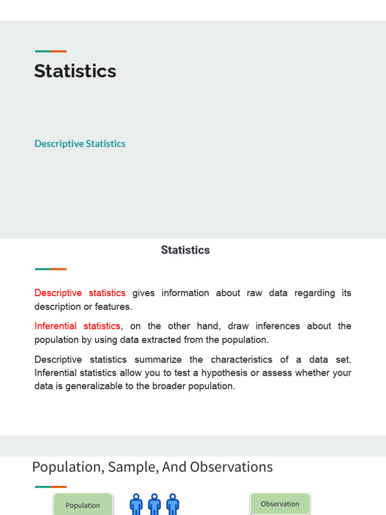 Understanding Descriptive and Inferential Statistics | PDF | Statistics ...