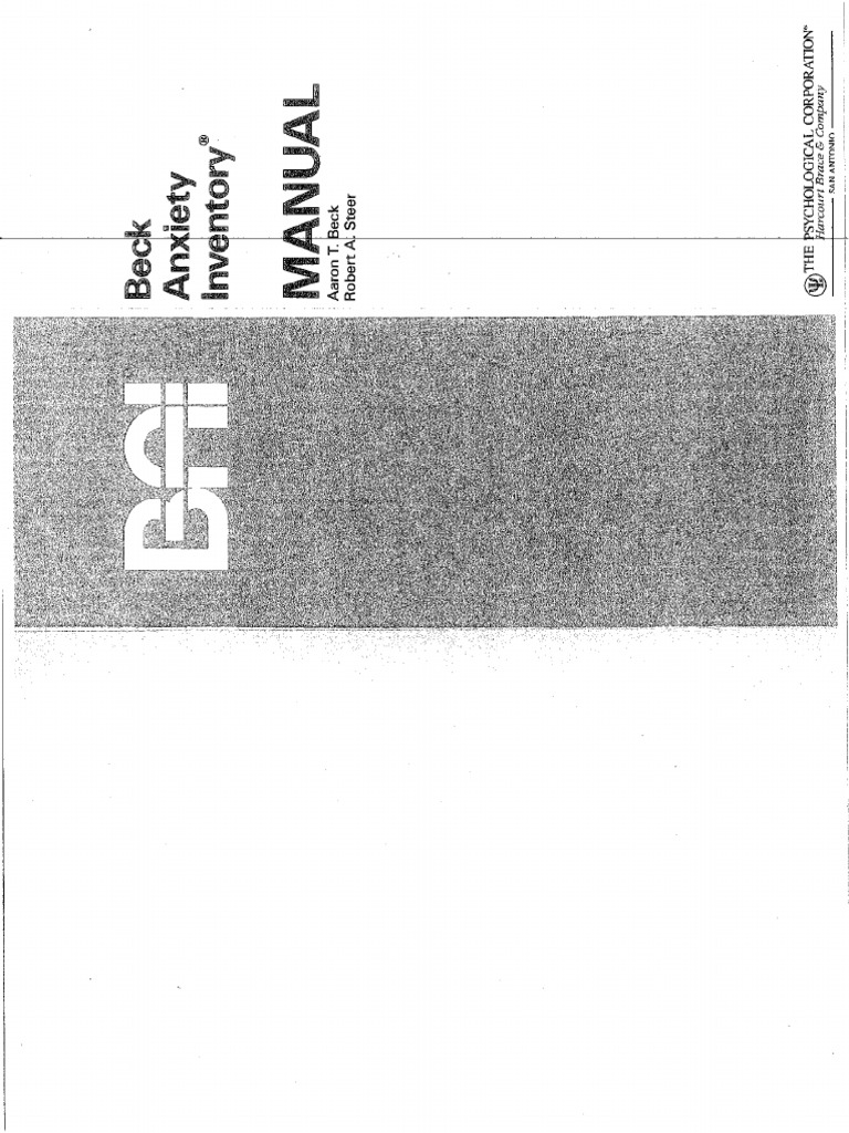 BAI Manual Psychological Testing | PDF