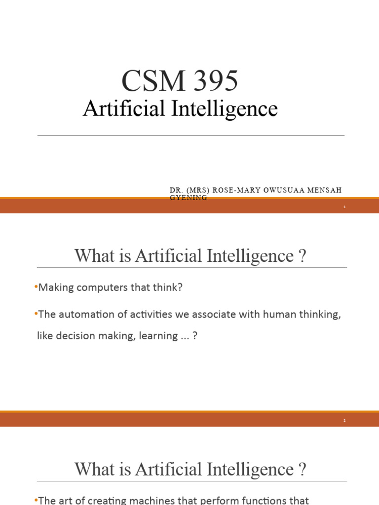 Lecture 1 Introduction 1 Pdf Artificial Intelligence Intelligence Ai And Semantics