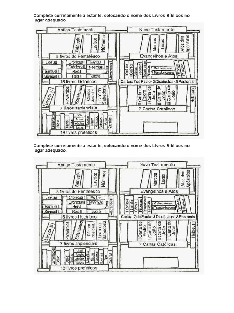 Complete corretamente a estante bíblica | PDF