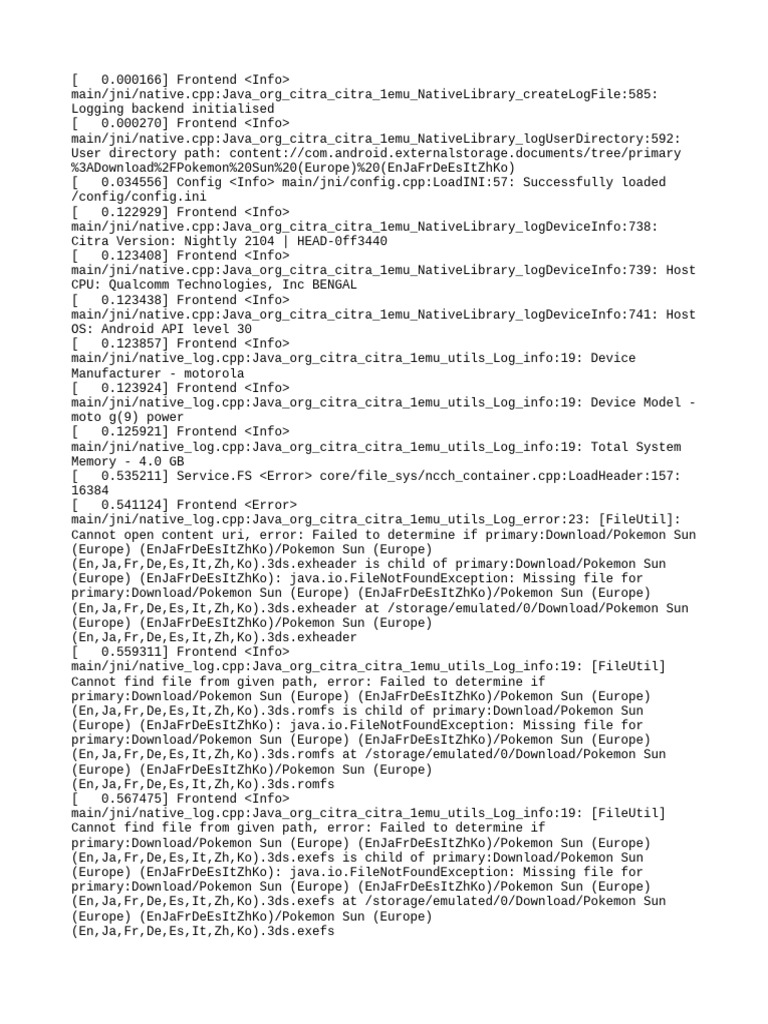 Citra Log | PDF | Operating System Families | System Software