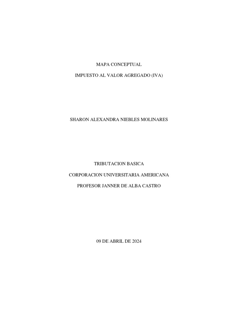 Mapa Conceptual Iva | PDF | Impuestos | Impuesto al valor agregado