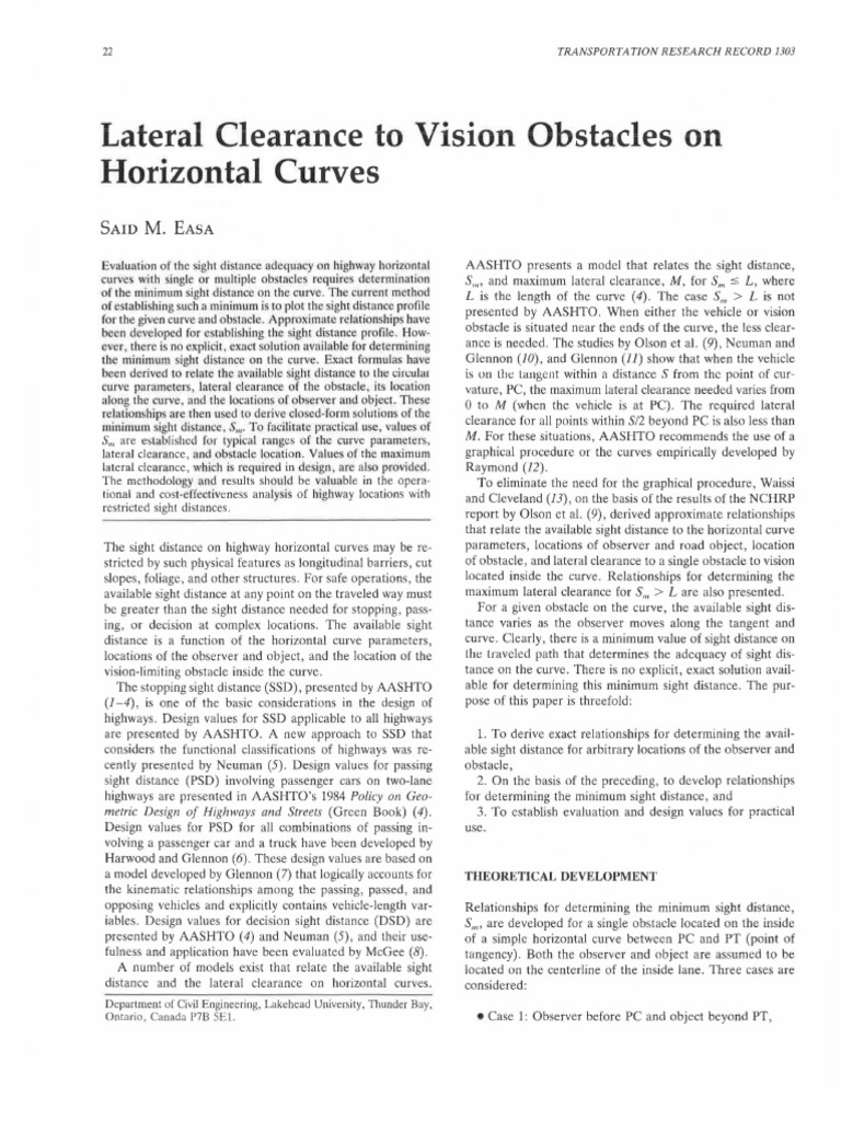 Lateral Clearance Easa | PDF | Equations | Triangle