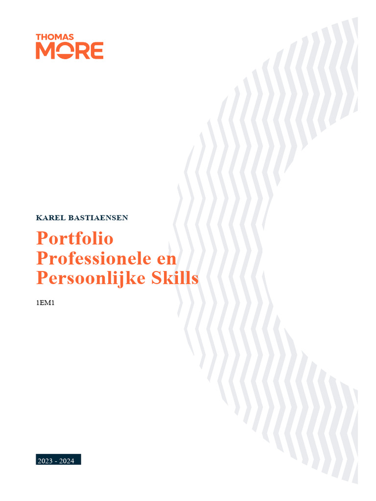 Portfolio Professionele en Persoonlijke Skills: Inhoud | PDF