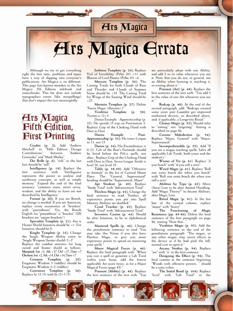 (AM5e) Errata | PDF | Bracket