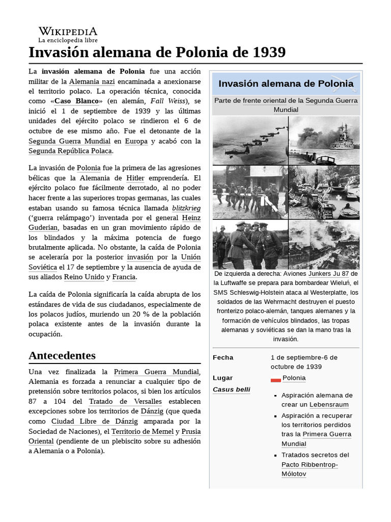 Invasión Alemana de Polonia de 1939 | PDF | Alemania nazi | Adolf Hitler
