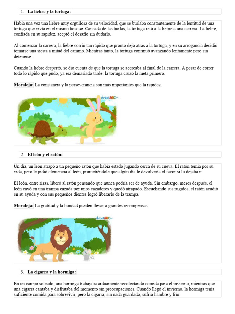 5 Fabulas Cortas | PDF