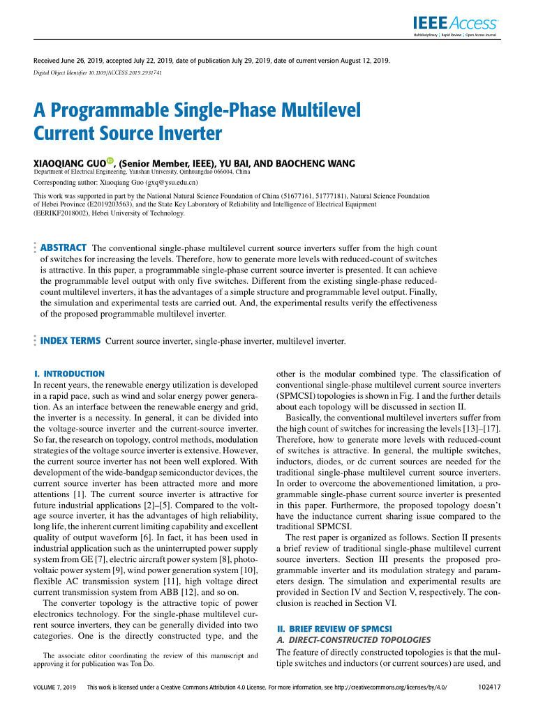A Programmable Single-Phase Multilevel Current Source Inverter | PDF ...