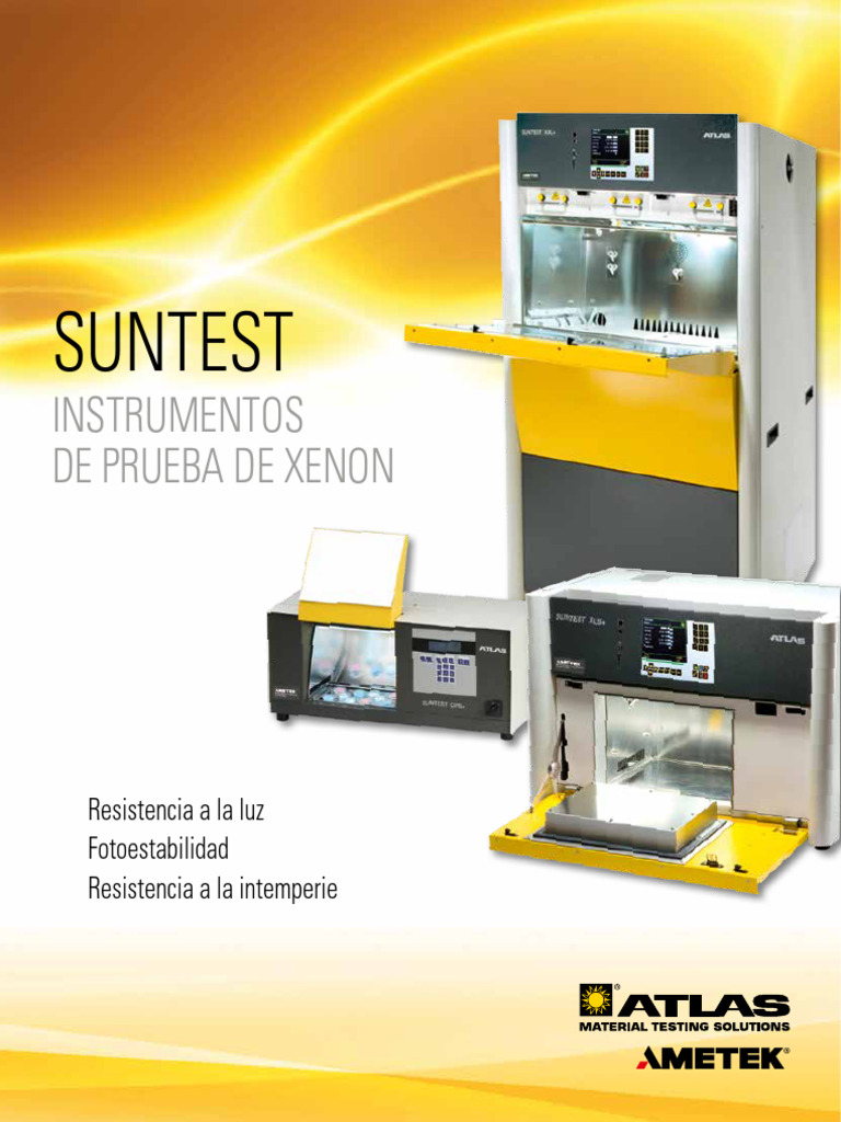 Soluciones de Prueba SUNTEST de Atlas | PDF | Ultravioleta | Filtro óptico