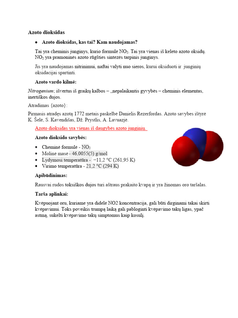 Azoto Dioksidas | PDF