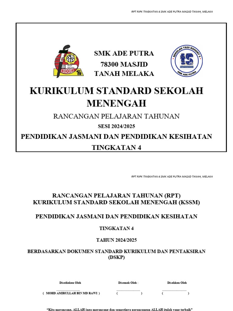 RPT PJK F4 | PDF