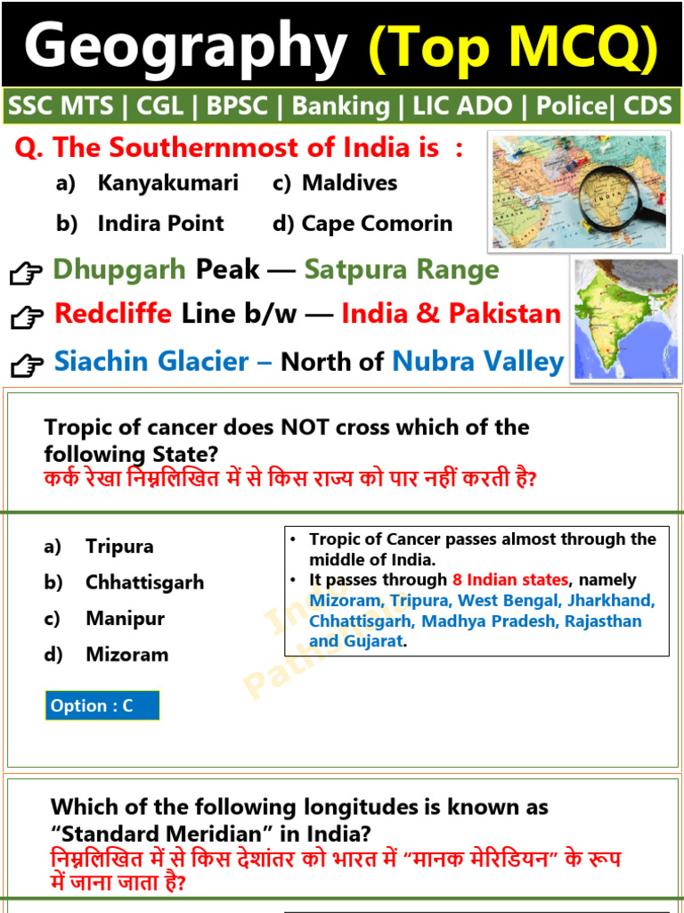 Geography (Top 30 MCQs) | PDF | Himalayas | Earth Sciences