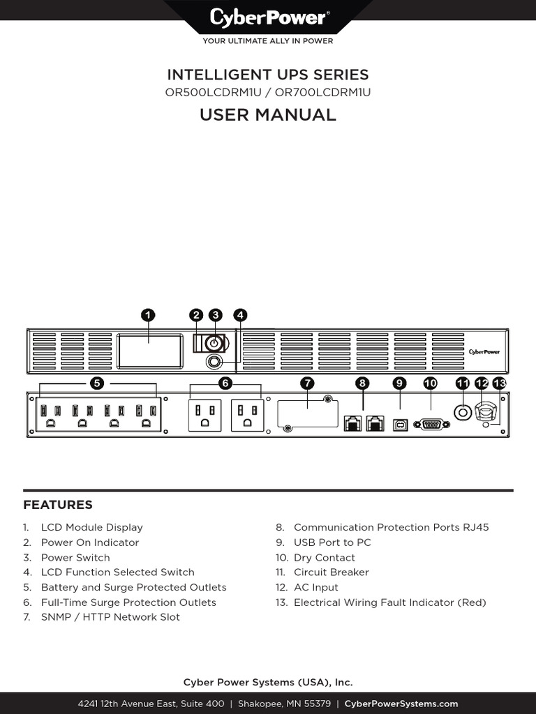 CyberPower UM OR700LCDRM1U | PDF | Ac Power Plugs And Sockets | Power ...