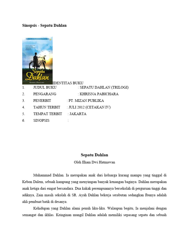 Sinopsis Novel Sepatu Dahlan | PDF