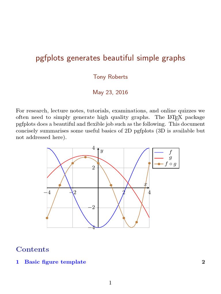 Basics of 2D Graphs with pgfplots | PDF | Teaching Methods & Materials