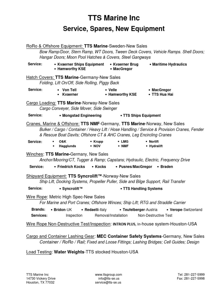 TTS Product Line and Summary | PDF | Crane (Machine) | Elevator
