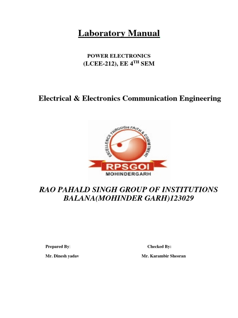 Pe Lab Manual For Matlab Reference | PDF | Rectifier | Power Inverter