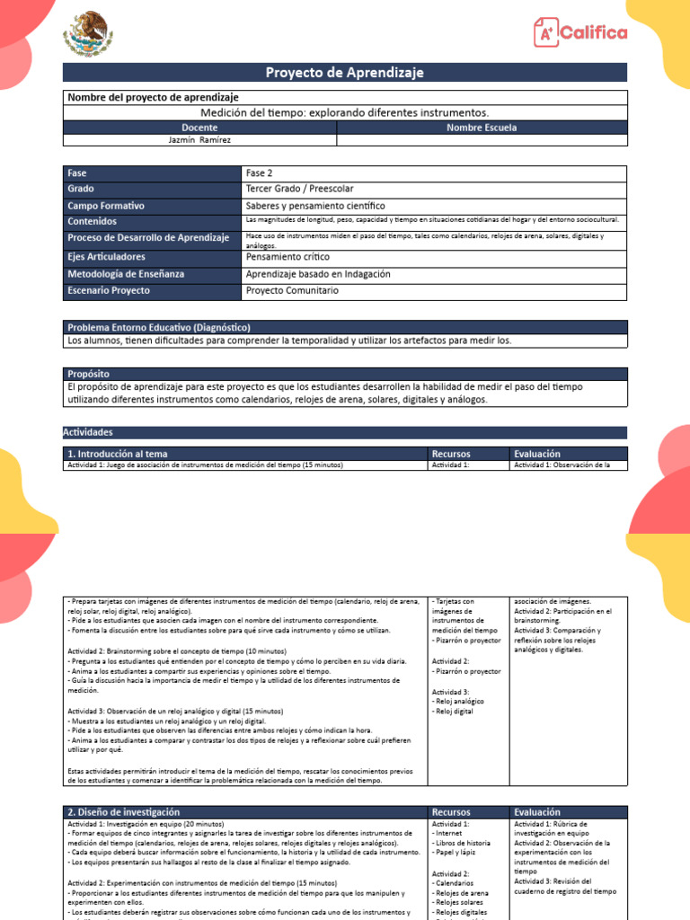 Medición Del Tiempo Explorando Diferentes Instrumentos Pdf Hora