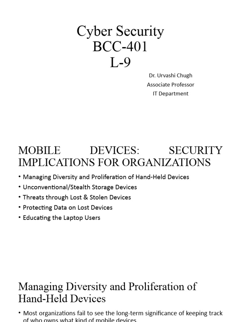 Cyber Security L-9 | PDF | Security | Computer Security