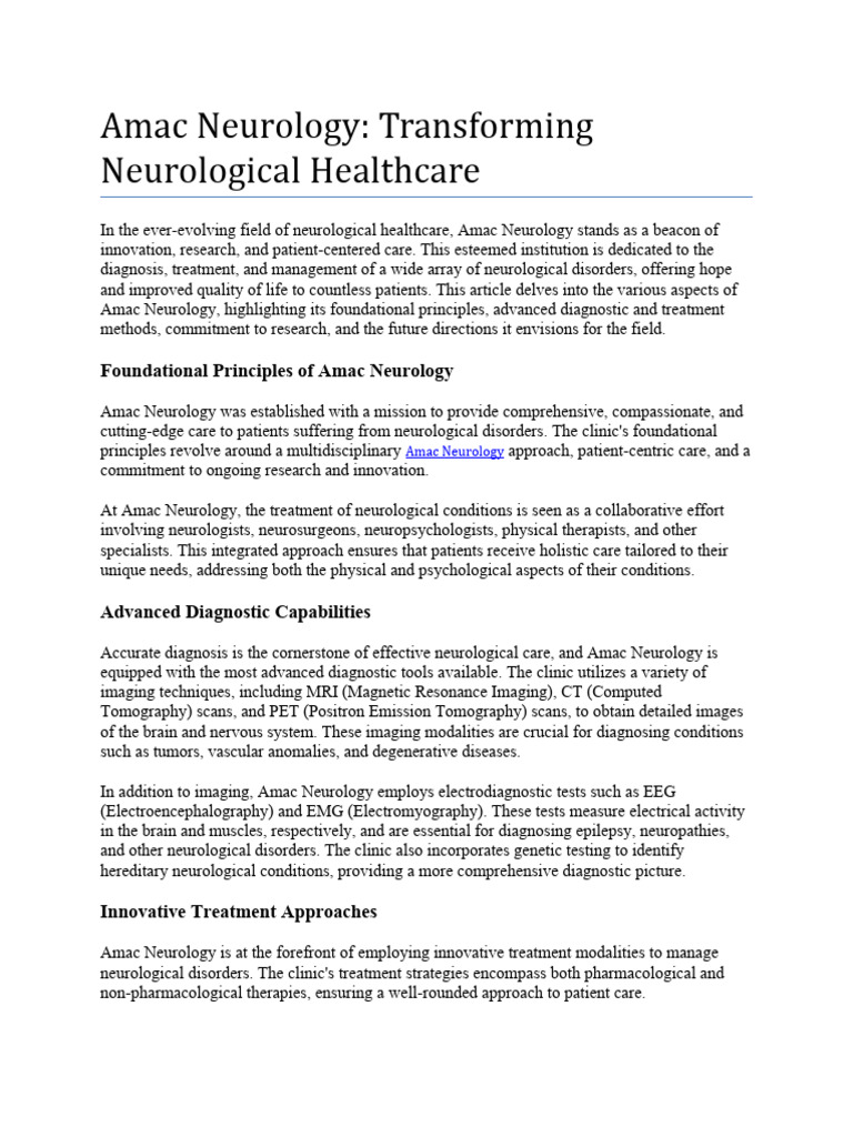 Amac Neurology | PDF | Neurology | Medical Imaging