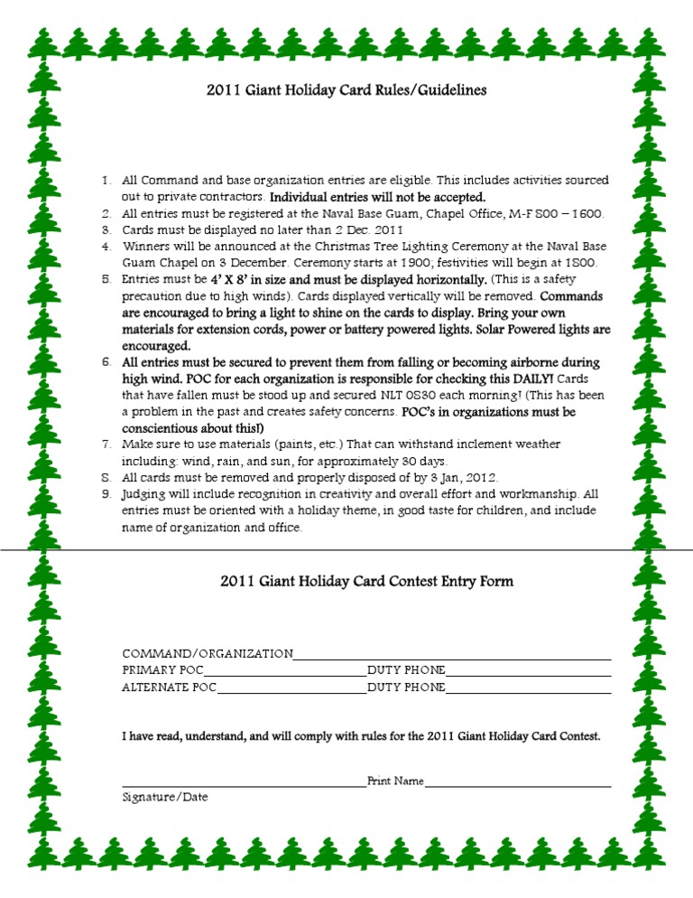 2011 Giant Holiday Card Contest Rules | PDF