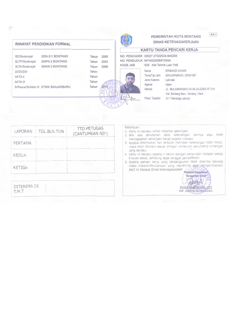 Riwayat Pendidikan Formal | PDF
