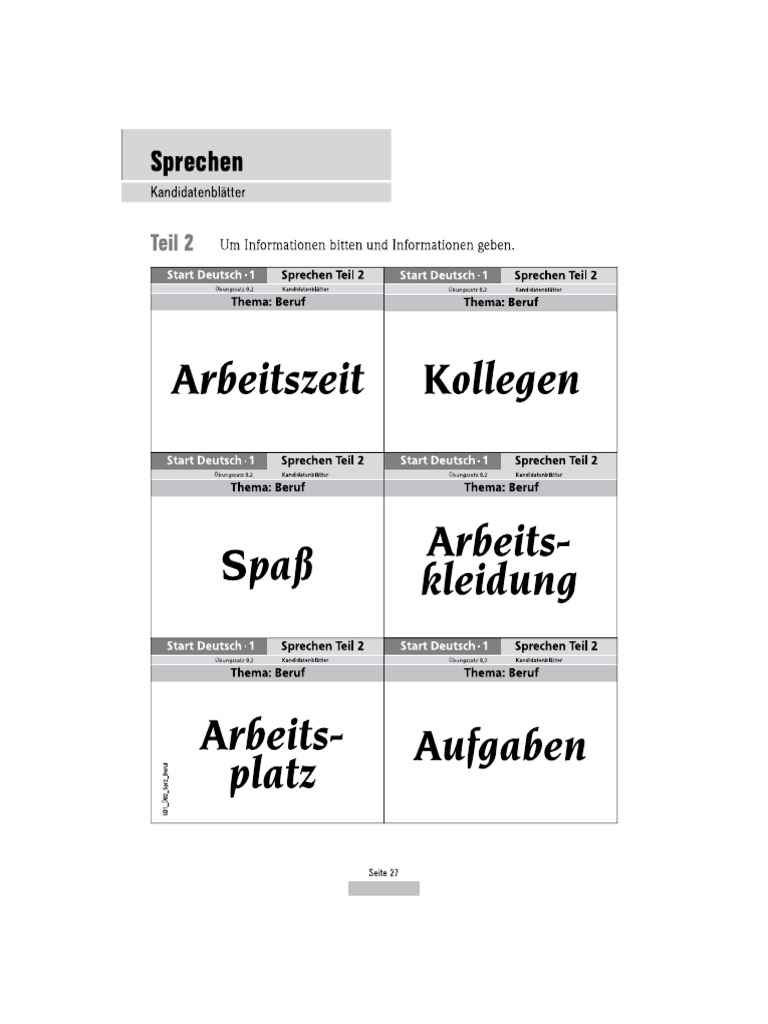 Sprechen A1 | PDF
