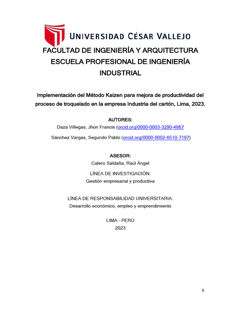 Proyecto Kaizen Final | PDF | Business | Muestreo (Estadísticas)