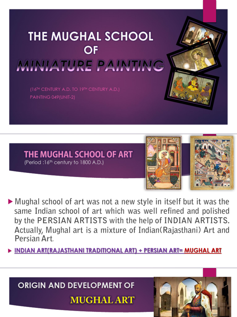 Mughal Miniature Picture Notes | PDF | Mughal Empire