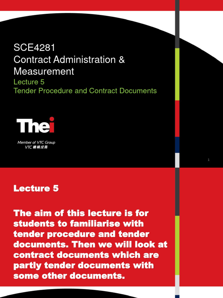 Lecture 5 Tender Procedure and Contract Documents | Download Free PDF | Specification (Technical ...