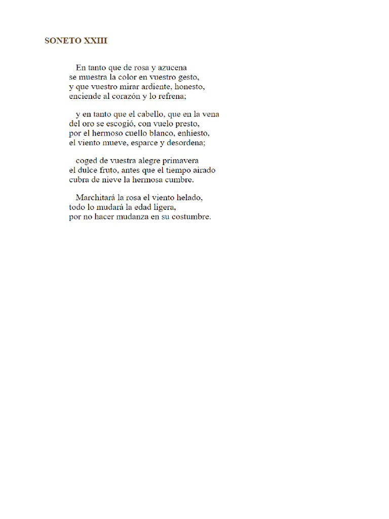 soneto XXIII | PDF
