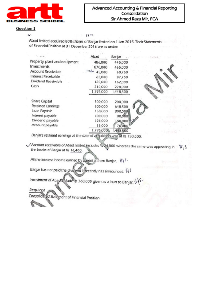 Consolidation by Sir ARM v2 | PDF | Financial Statement | Accounting