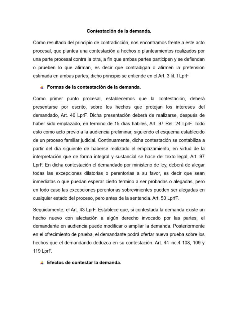 Guía sobre la Contestación de Demandas | PDF | Demanda judicial | Ley ...