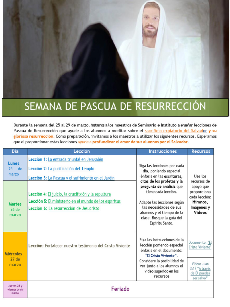 Lecciones de Seminario Pascua de Resurreccion-Programa Lima Canto Grande | Descargar gratis PDF ...