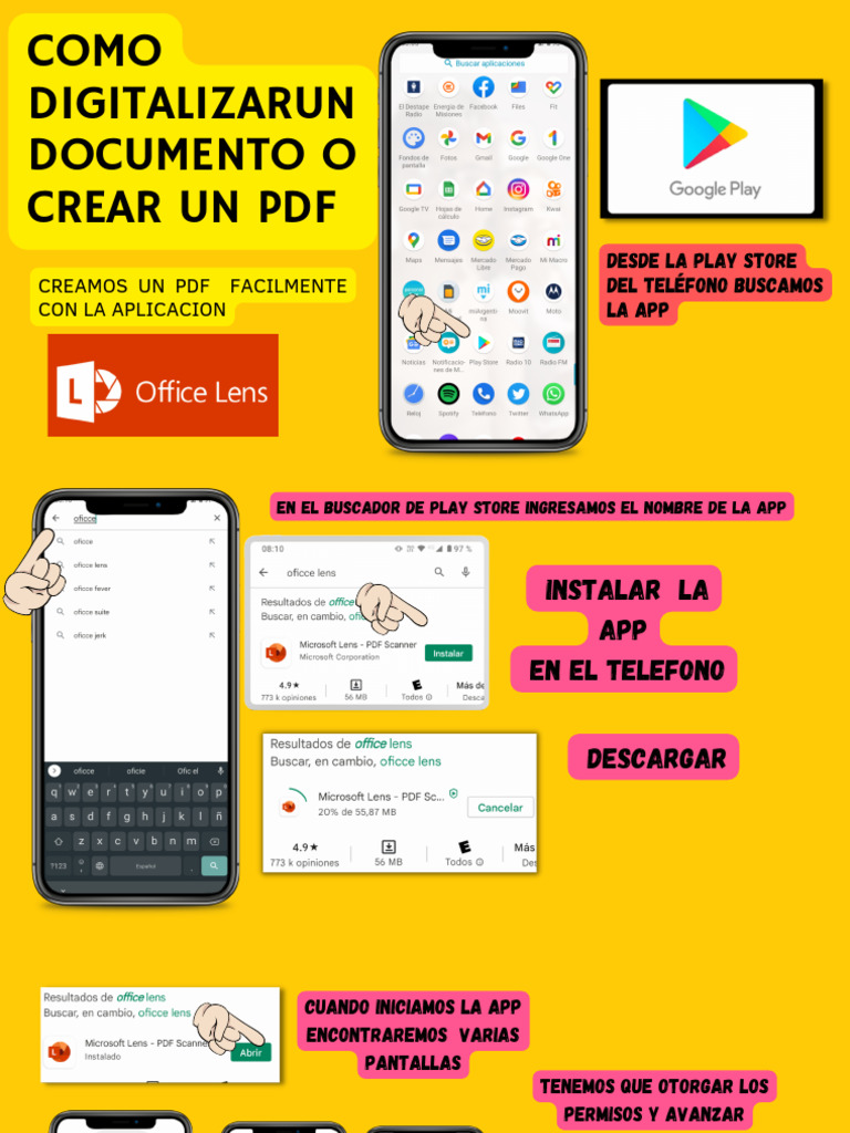 COMO DIGITALIZAR LOS DOCUMENTOS | PDF | Aplicación movil | Google Play