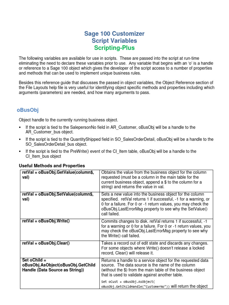 Sage 100 BOI Scripting | PDF | Parameter (Computer Programming ... Sage 100 BOI Scripting | PDF | Parameter (Computer Programming ...