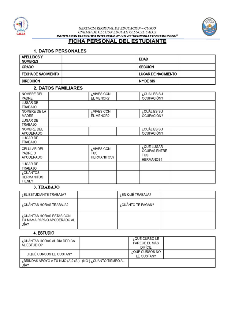Ficha para Alumnos | PDF