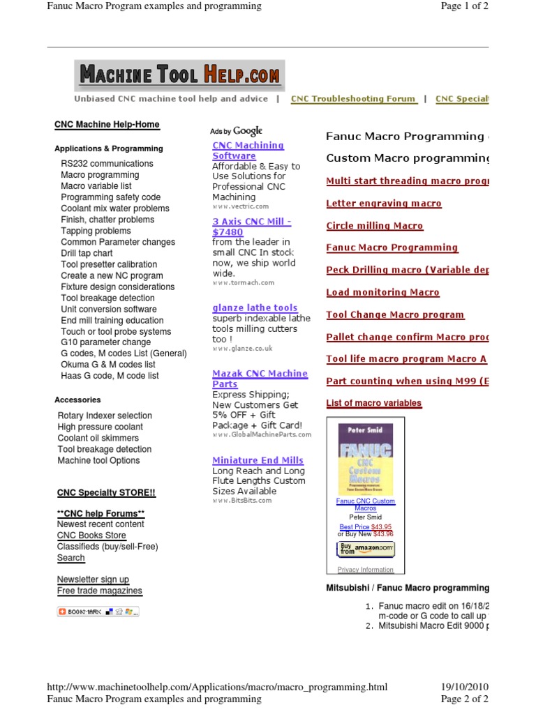 Fanuc Macro Program Examples And Programming Guide Pdf Numerical