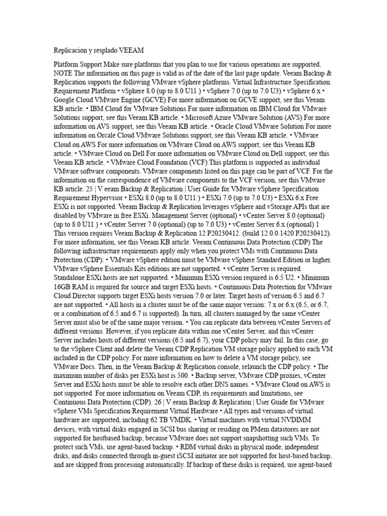 Replicacion y Resplado VEEAM | PDF | Operating System | V Mware