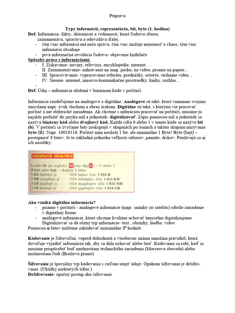 Základné Pojmy - Učebný Text | PDF