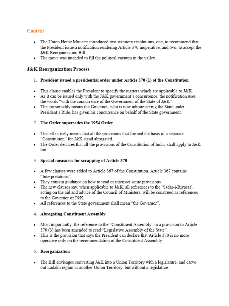 Art 370 | PDF | Government | Justice
