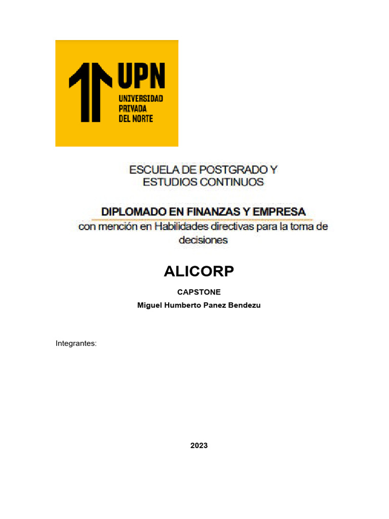Análisis Estratégico de Alicorp | PDF | Business | Deuda