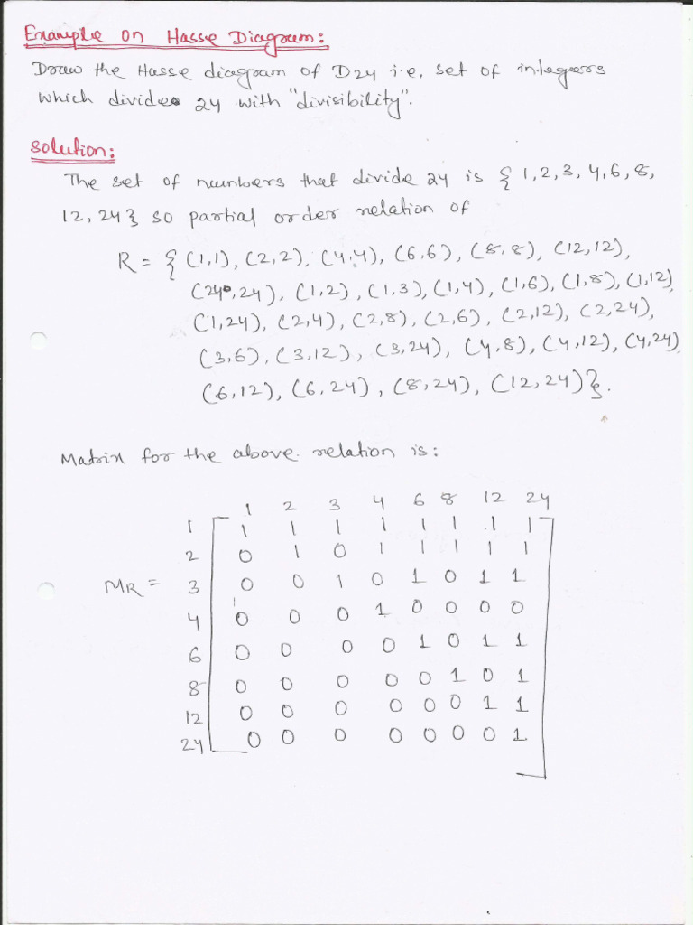 Example on Hasse diagram | PDF