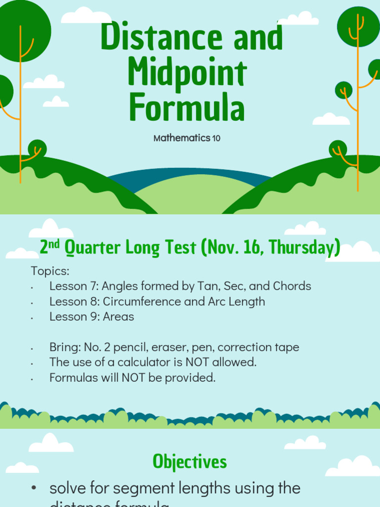 DAY1 Lesson 10 Distance and Midpoint Formula - FOR STUDENTS | PDF ...
