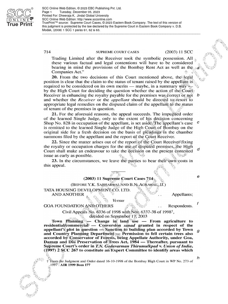 TP 2003 11 SCC 714 723 20jglsdk Jgueduin 20231205 175356 1 10 | PDF | Justice | Crime & Violence