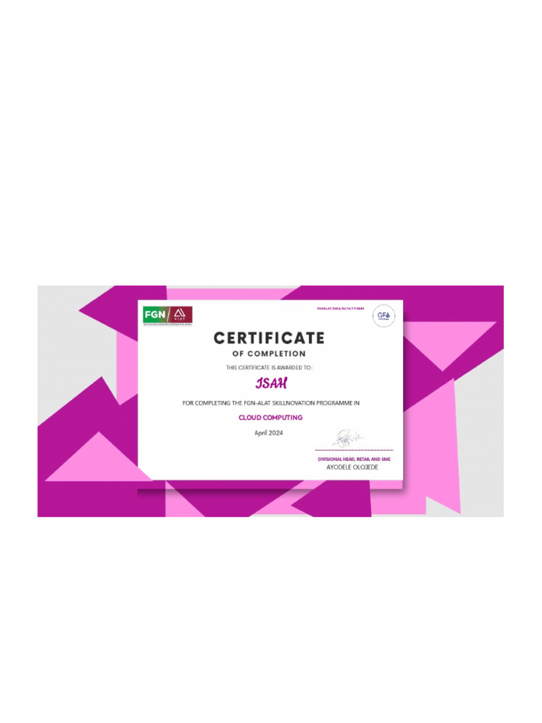 Certificate of Completion - FGN-ALAT Program | PDF