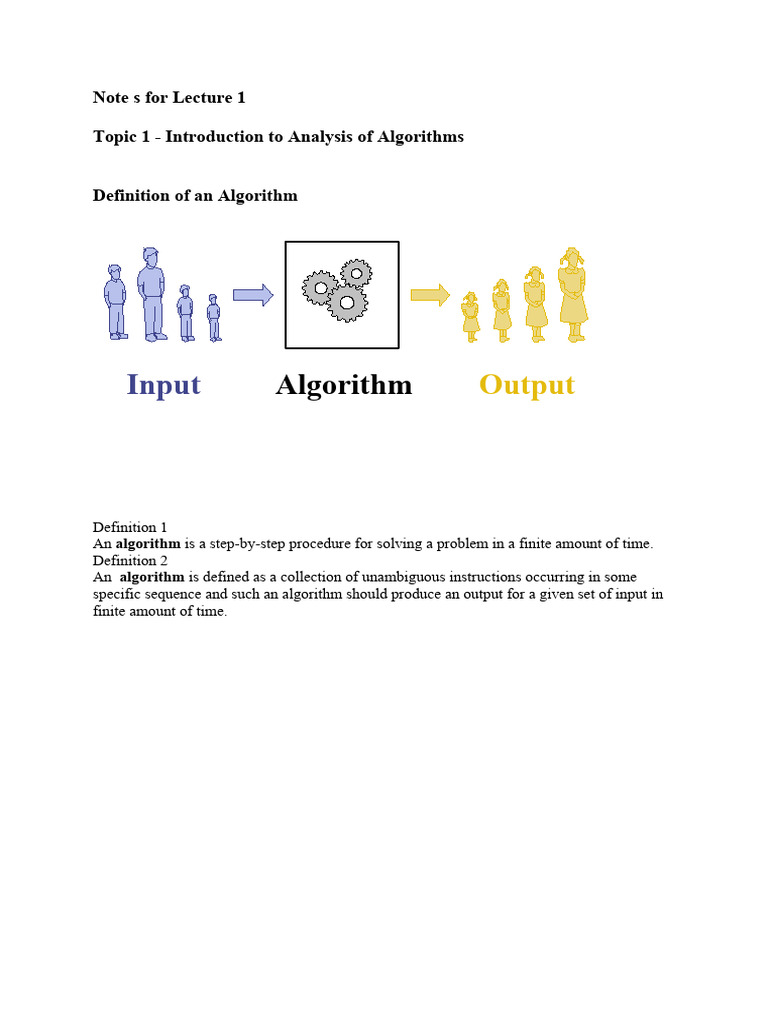Aoa Part1 Notes Pdf Algorithms Computer Programming 6847