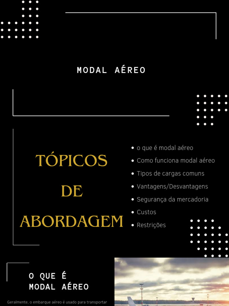 Modal Aéreo: Vantagens e Desvantagens | PDF