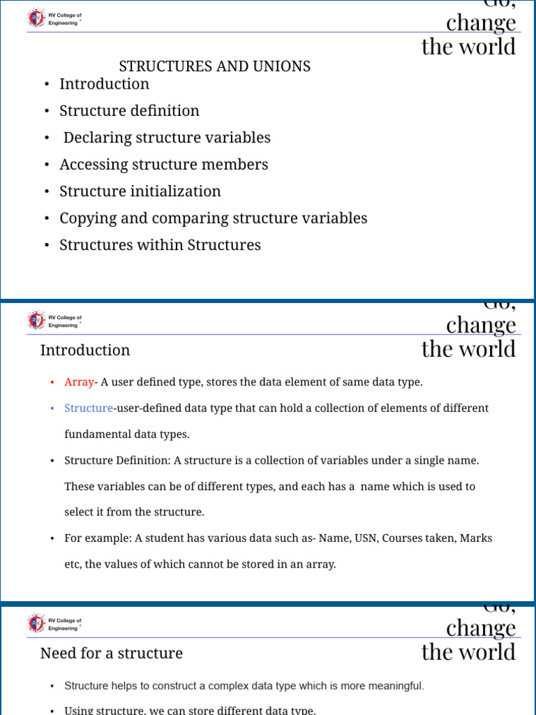 Structures and Unions Guide | PDF | Pointer (Computer Programming) | Computer Programming